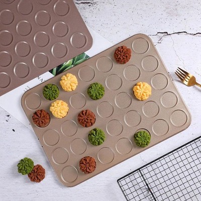 35 Holes Carbon Steel Baking Pan Macarons Cooking Mat Non Stick Baking ...