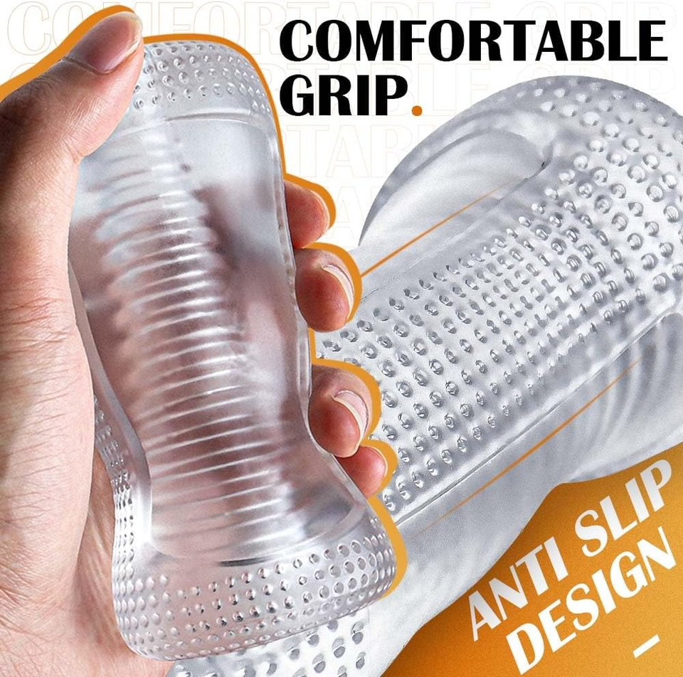 Clear Jelly Male Masturbator Sleeve Stroker Pocket Pussy Stroker Sex ...