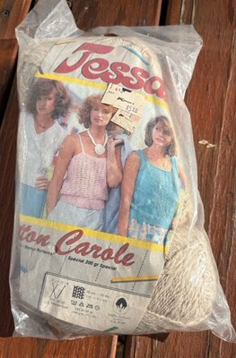 Yarn Jessan 100% Cotton Carole 4 Skeins Patterns Ecru Light Khaki Color ...