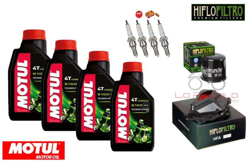 KIT TAGLIANDO OLIO MOTUL 5100 + FILTRI E CANDELE YAMAHA YZF R6 600 2014 ...