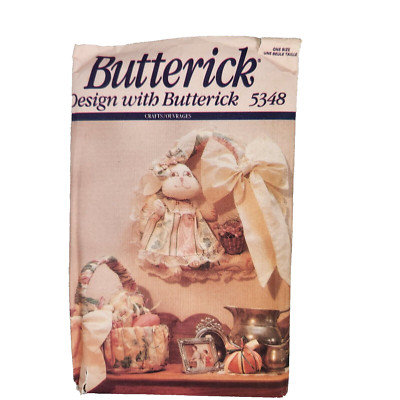 5348 Butterick design crafts bunnies basket & wreath patterns | eBay