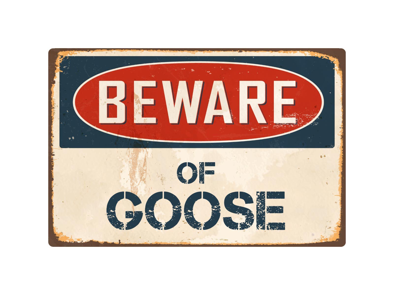 Beware Of Goose 8" x 12" Vintage Aluminum Retro Metal Sign VS189 | eBay