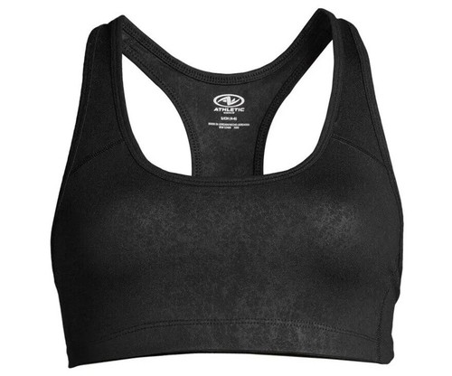 ATHLETIC WORKS Womens Activewear Sports Bra Size Medium Black Razorback ...