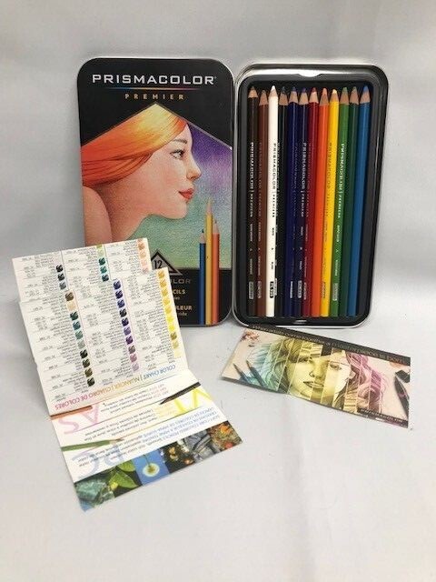 Prismacolor Premier Color Pencils 12 Count Tin Case Hardly Used | eBay