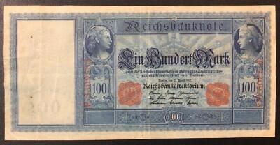 1910 GERMANY PAPER MONEY - 100 MARK LARGE BANKNOTE! | eBay