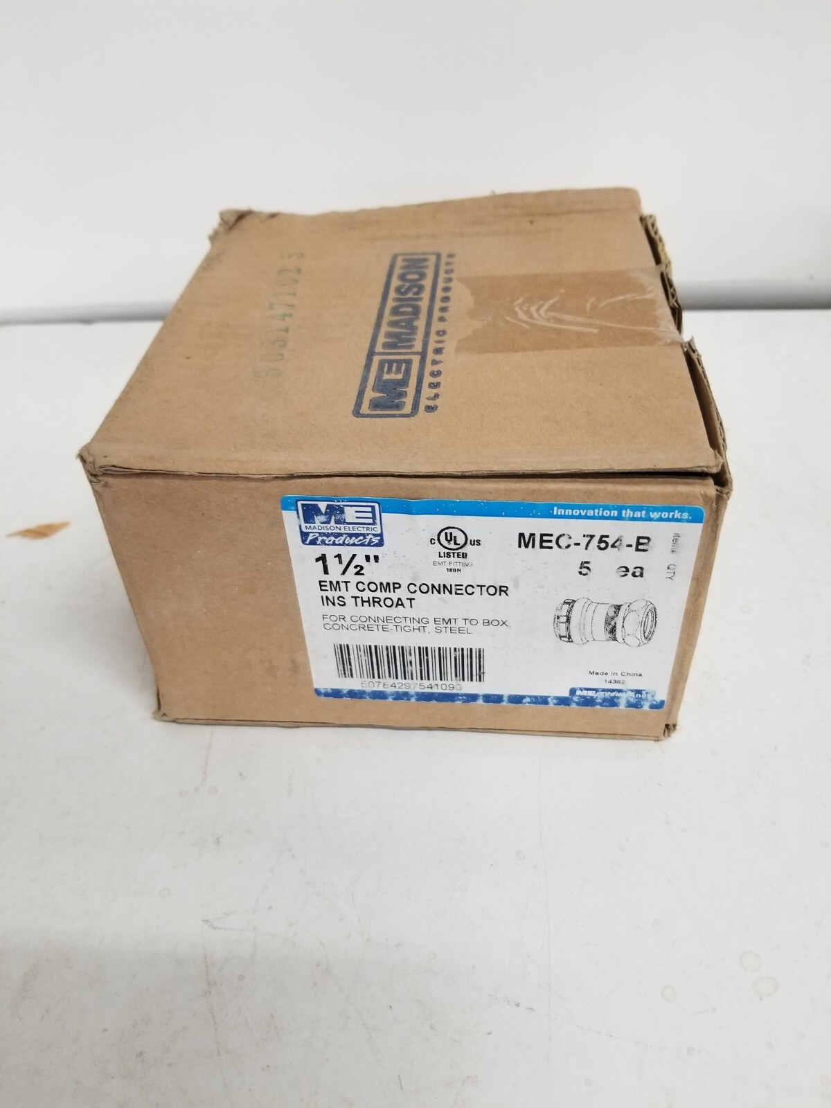 Madison Elec. MEC-754-B 1-1/2" Compression Connector Insulated Throat ...