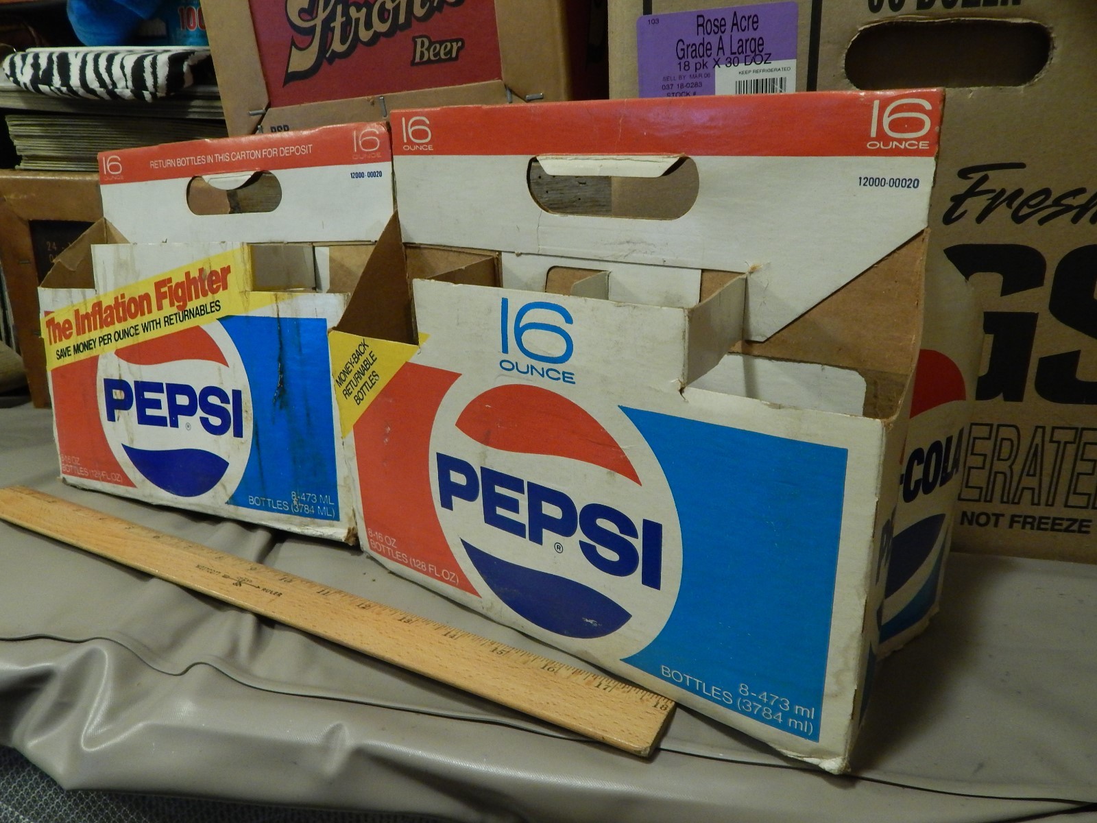 Pepsi-Cola [LOT of 2] 16oz Soda Pop Bottle Cartons "The Inflation ...