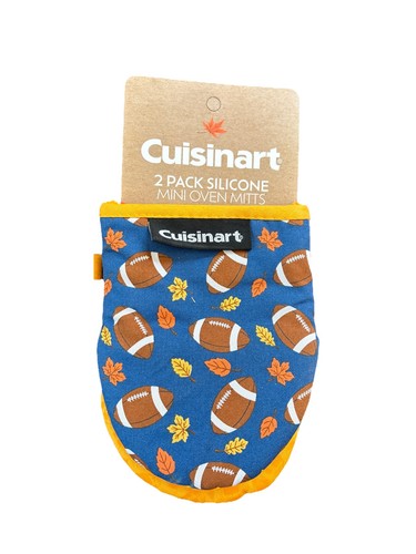 Cuisinart 2-Pack Mini Oven Mitts Heat Resistant Fall Football Theme ...