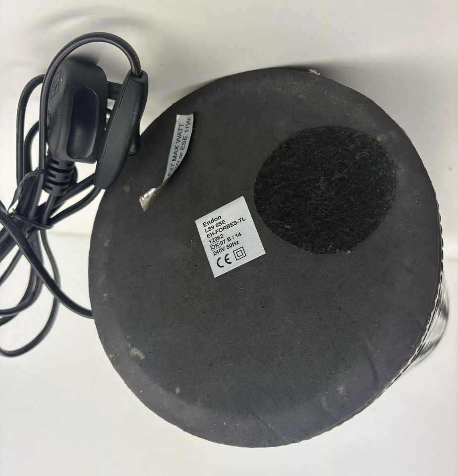 Endon Woven Faux Leather Lamp Brown 24” 60cm Table Light Home Decor ...