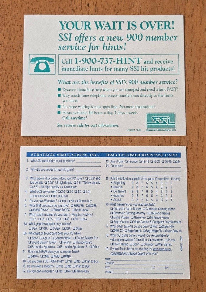 SSI Summoning IBM PC Big Box Game Complete CIB 3.5" Floppy 1992 Event ...