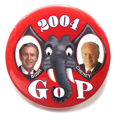 large 2004 BUSH CHENEY GOP Elephant 3" pinback button president yy | eBay