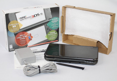 Nintendo New 3DS XL Black System VERY NICE w/ Box & 70 Installed Games ...