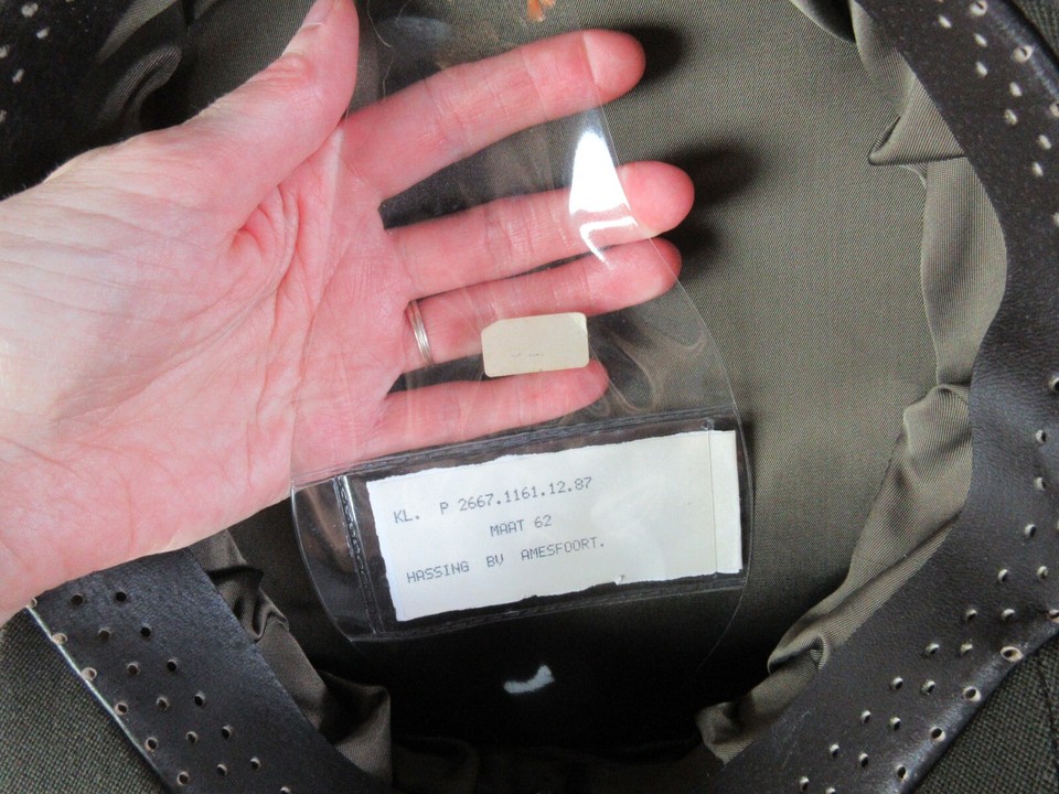 Belgian Army Hat Hassing BV Amesfoort. Khaki Brown Peaked, Lined, Lion ...