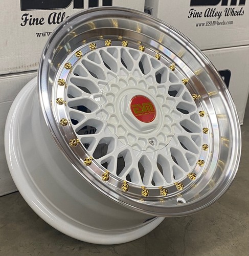 16x8 +20 WHITE GR 4x100 5x100 ESM 2R Wheels Rims VW Jetta Golf GTI | eBay