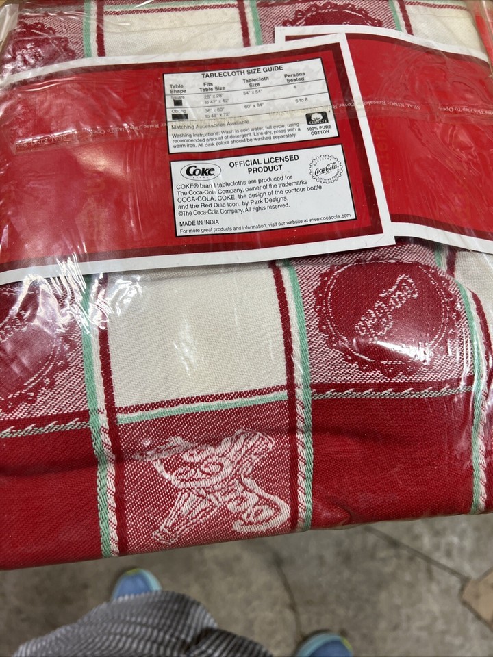 Coca-Cola Tablecloth 100% Cotton 42“ X 42“ | eBay