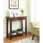 Convenience Concepts Console Table Espresso Wood Small Drawer Rectangle ...