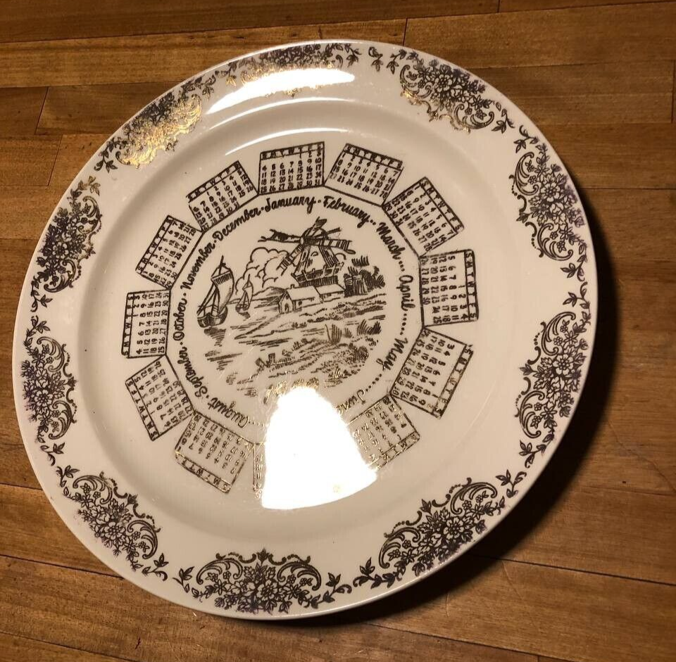 Taylor Smith & Taylor Plate 1959 Calendar Gold Trim Lettering USA ...