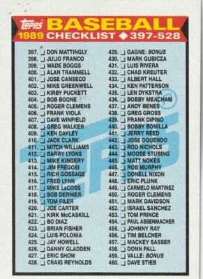 FREE SHIPPING-MINT-1989 Topps Checklist #524 PLUS BONUS CARDS | eBay