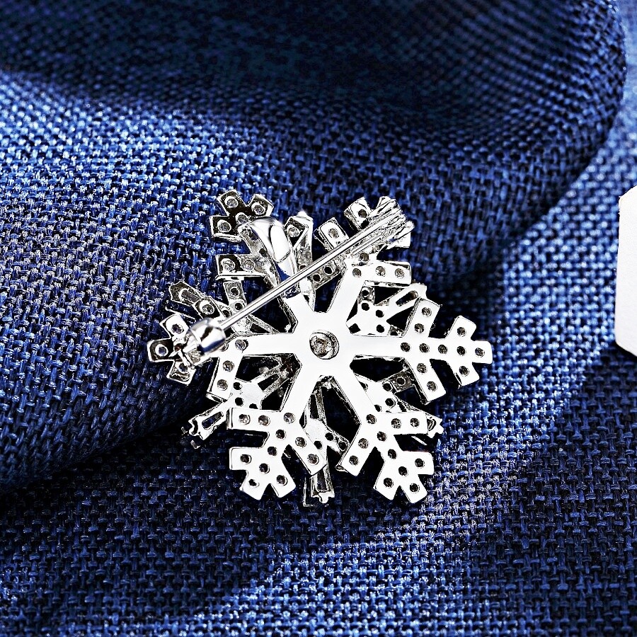 18K White Gold Filled Made With Swarovski Crystal Snowflake Rotating ...