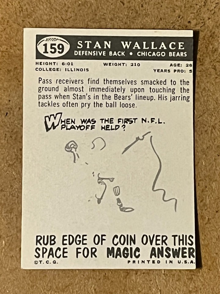 1959 Topps Stan Wallace #159 EX | eBay