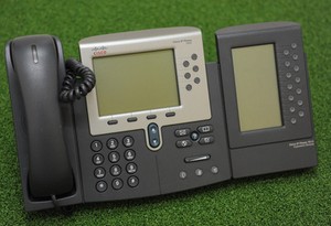 CISCO 7962 CP-7962G UNIFIED IP 6 Line PHONE w/ CP-7914 Module - 1 YrWty ...