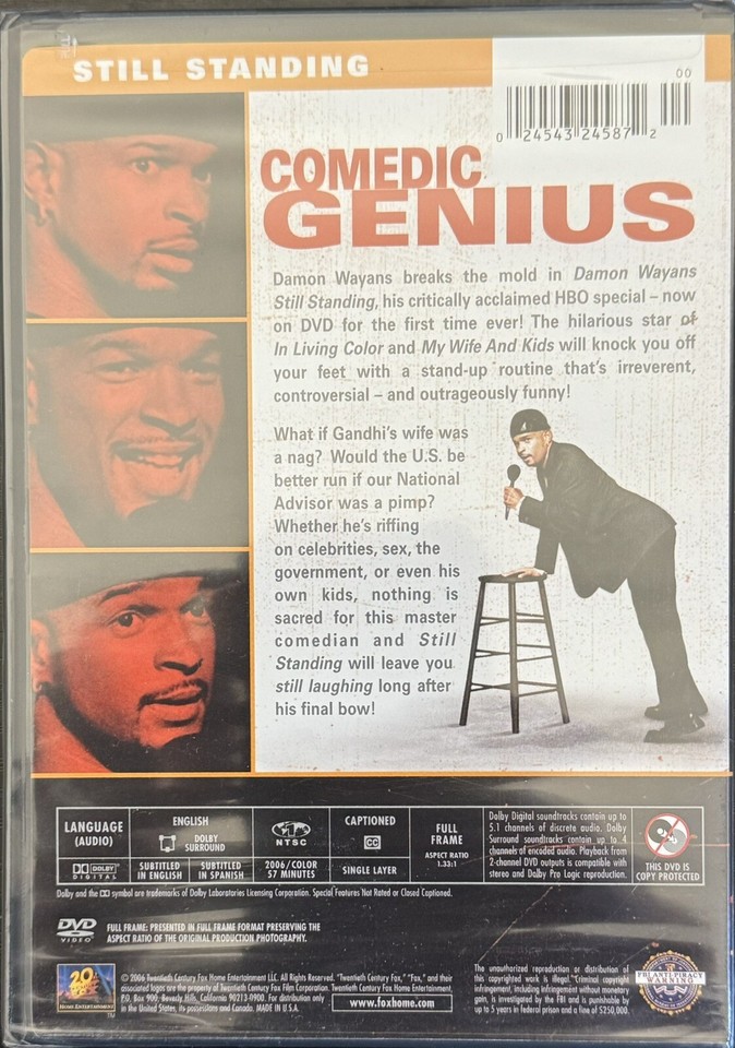 Damon Wayans - Still Standing -New Factory Sealed DVD Comedy Special ...