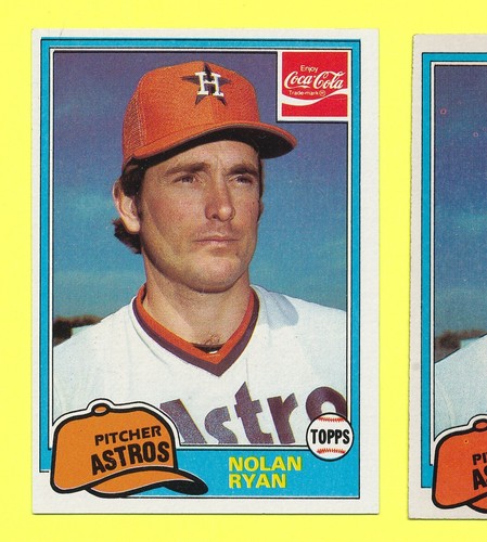 RYAN LOT 2) COKE NOLAN HOF 1981 TOPPS COCA COLA #9 240 VINTAGE ...