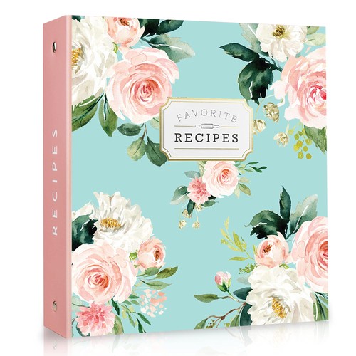 Recipe Binder 3 Ring Organizer Blank Recipe Book 8.5 x 9.5 with 50 ...