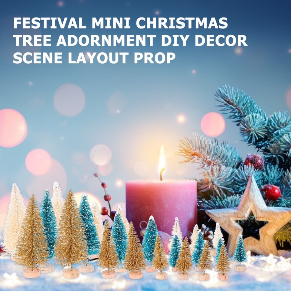24 Pcs Small Tree Decor Mini Christmas Ornament Festival Adornment ...