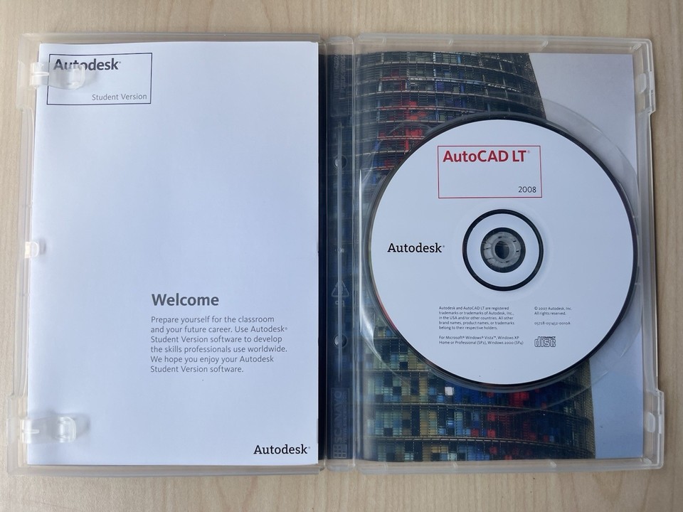 Autodesk AutoCAD LT 2008 Student | Original Disc & Box | No License ...
