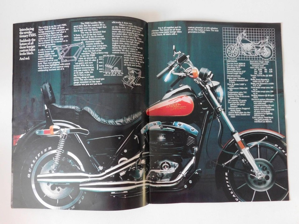Original 1982 Harley Davidson Motorcycles Sales Catalog Brochure FXRS ...