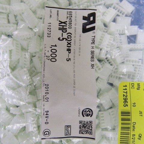 JST XHP-5 Qty of 625 per Lot 5 Position Rectangular Housing Connector ...