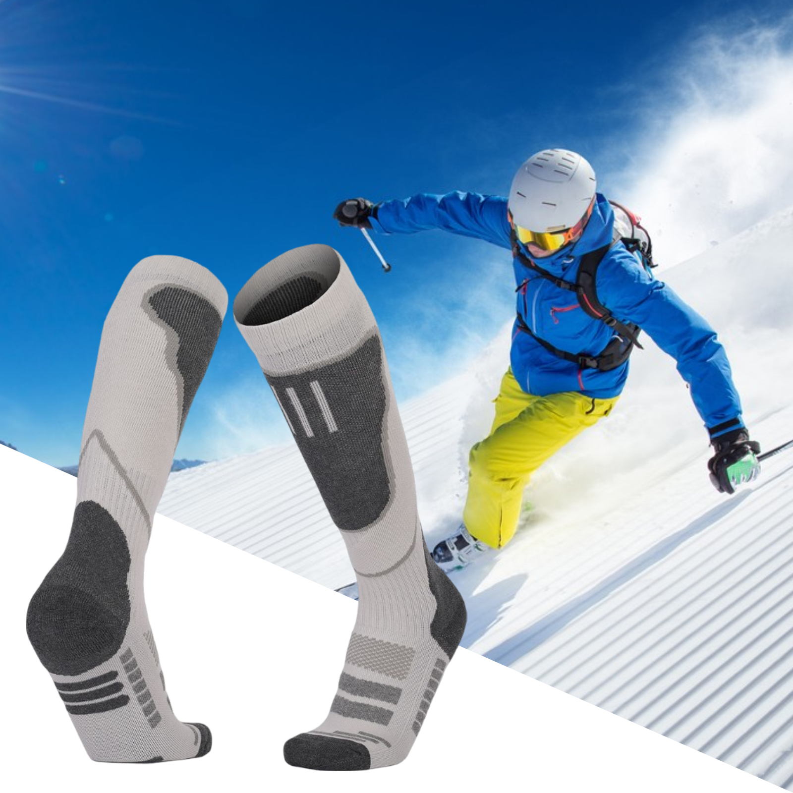 1 Pair Snowboarding Socks Easy to Clean Cold Protection Winter ...