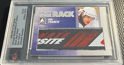 2007-08 Ron Francis 04/24 In The Game Ultimate Stick Rack Logo Multi ...