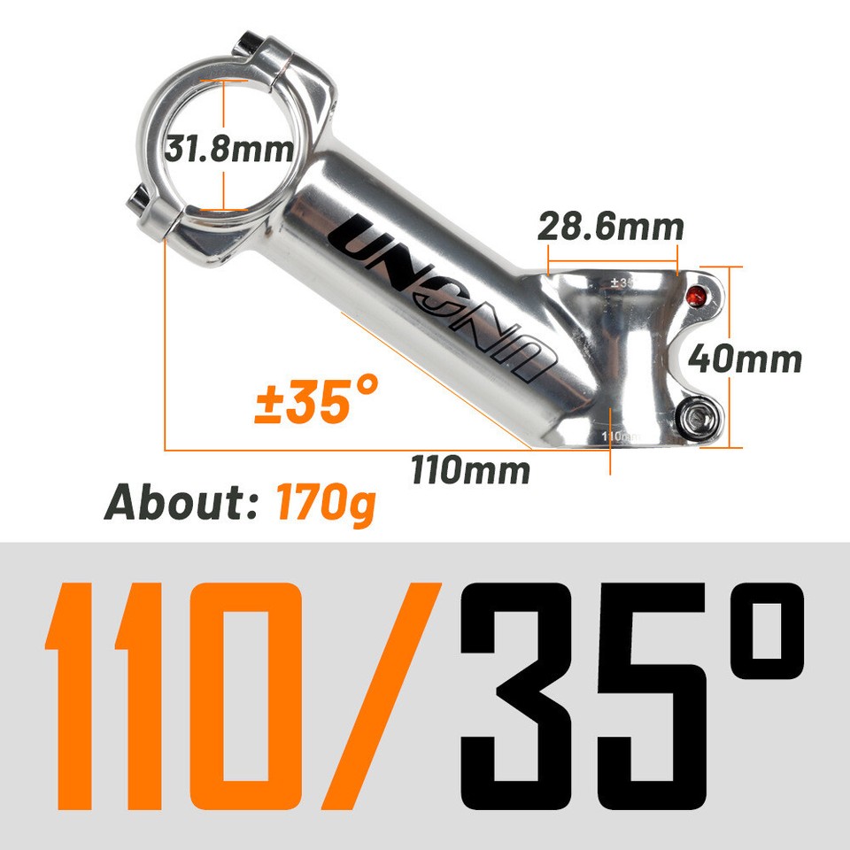 UNO 7° 17° 35° Bike Stem 31.8*60-130mm MTB Mountain Road Bicycle ...
