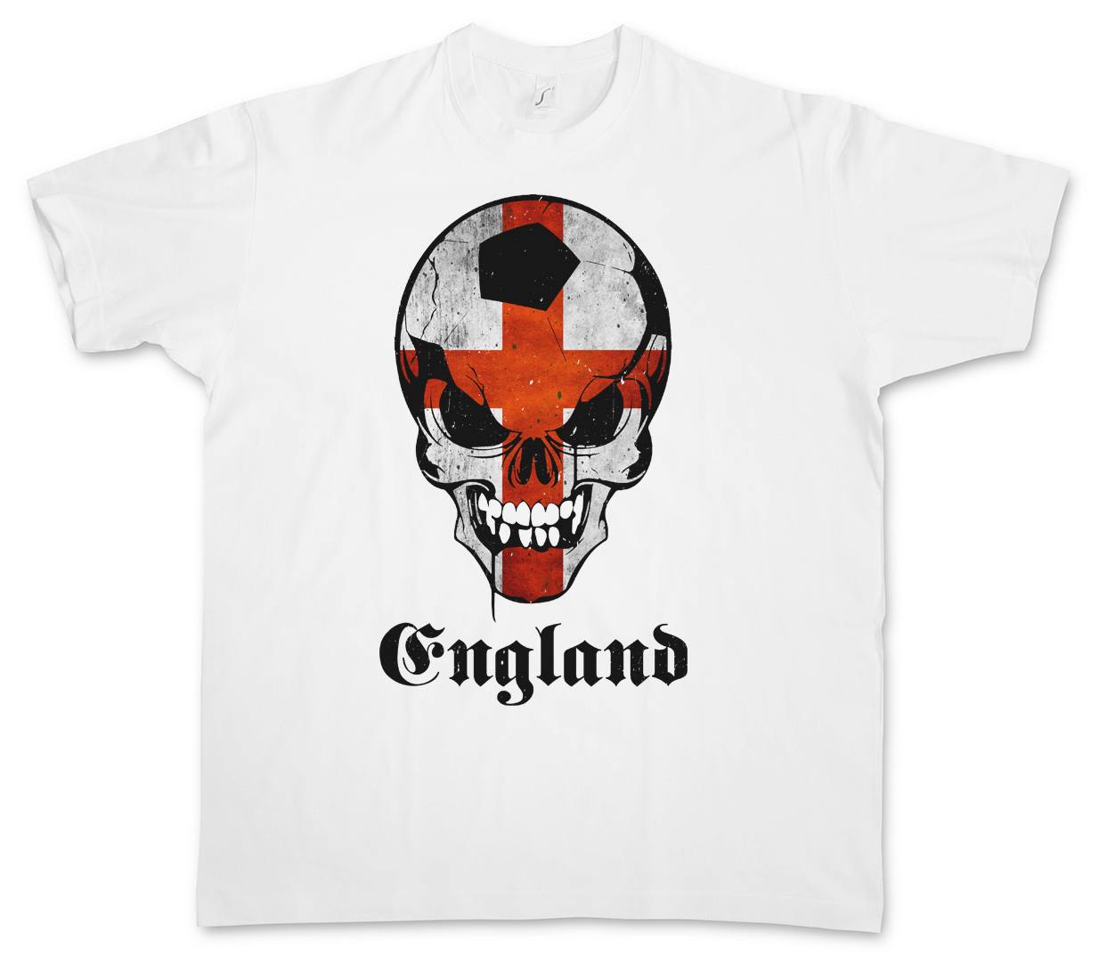 CLASSIC FOOTBALL SOCCER ENGLAND SKULL FLAG T-SHIRT - english UK Fan ...