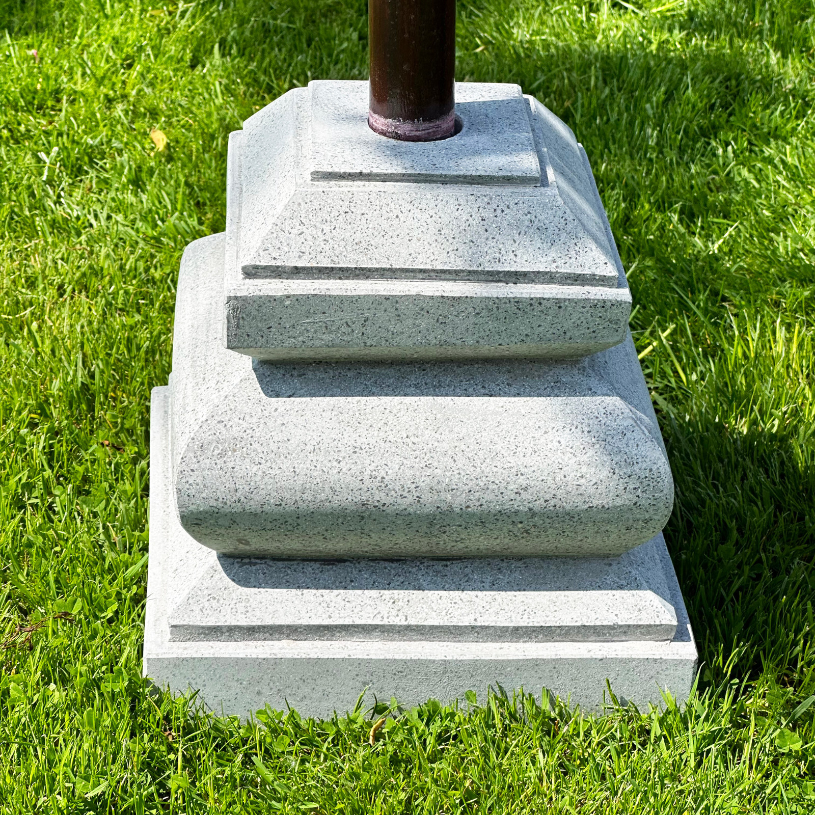 Grey Terrazzo Bali Parasol Base 18kg Heavy Granite Marble Garden ...