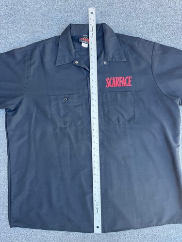 VTG Scarface Tony Montana Shirt Mens Black Dragonfly Button Up Short ...