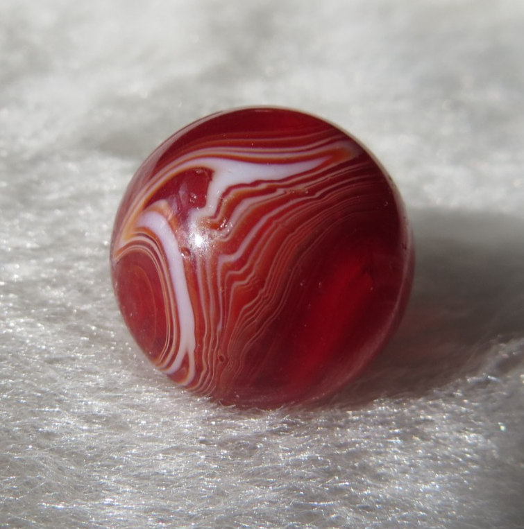 VINTAGE PELTIER RED SLAG MARBLE | eBay