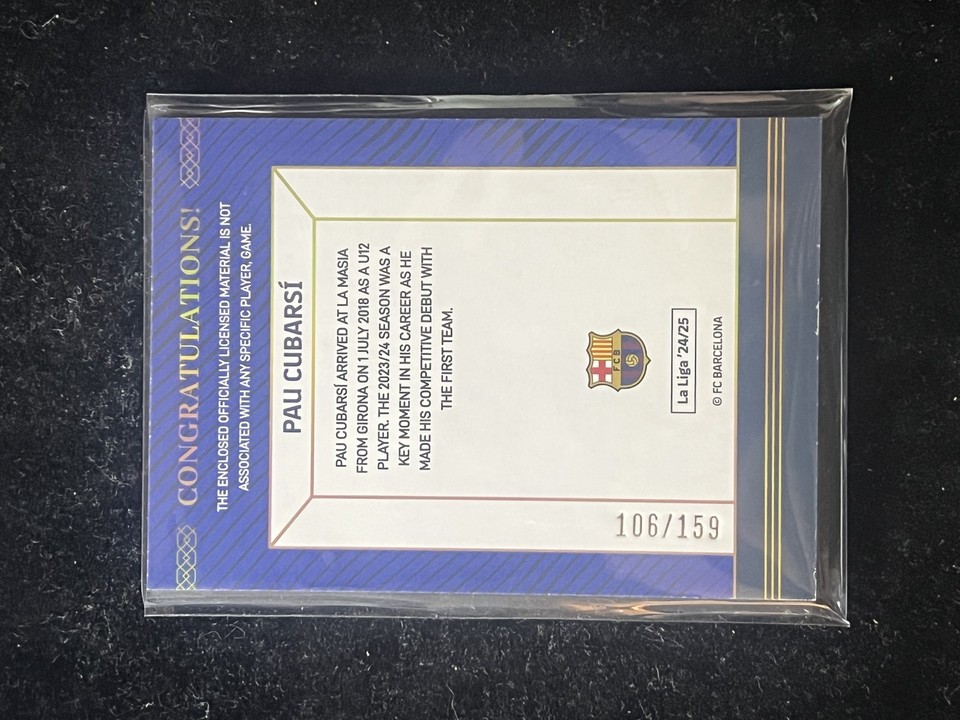 Pau Cubarsi 2024-25 Elevencard FC Barcelona Team Set Memorabilia Silver ...