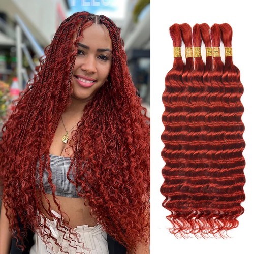 Human Braiding Hair for Boho Braids 150g 14 Inch Deep Wave Ginger B... Fast Ship 765452186299| eBay
