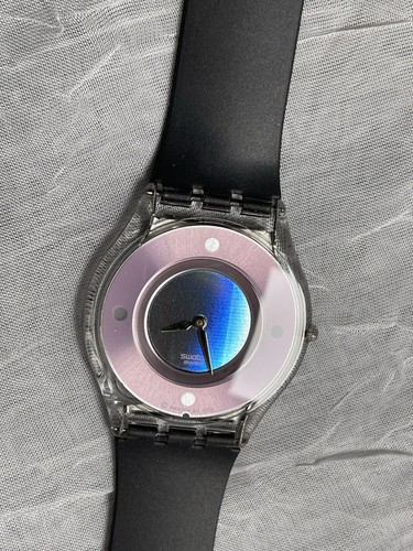 Swatch Skin watch 2002 With Bracelet Pink Purple New! | eBay