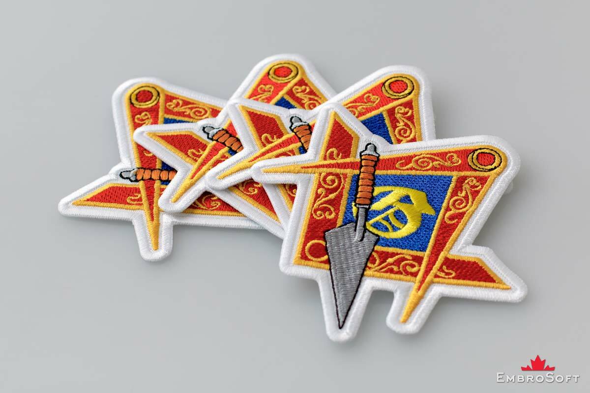Masonic Logo with Trowel Sign Symbol Embroidered Patch Iron On SIZE: 4. ...