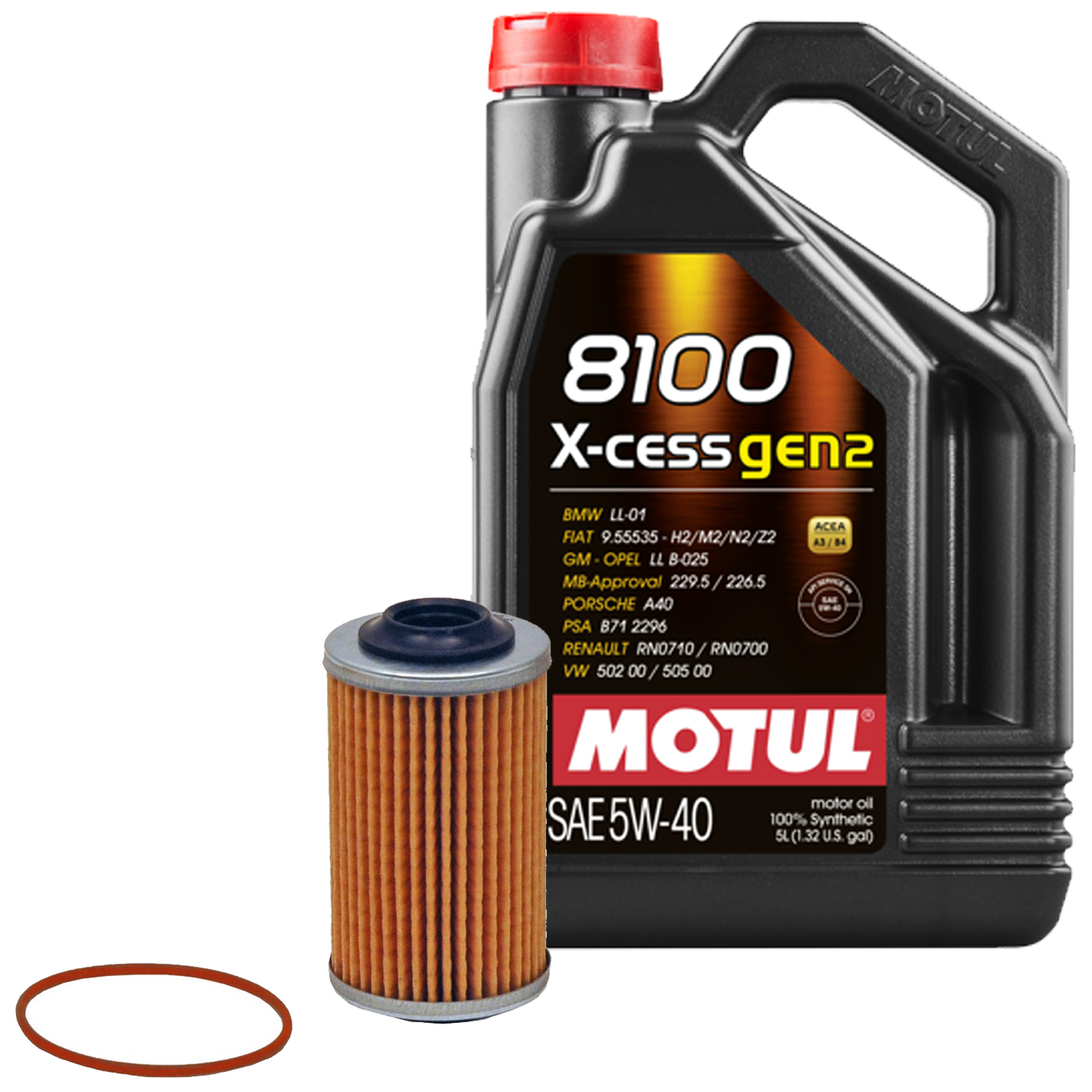 5L Motul 8100 X-CESS GEN2 5W-40 Wix Filter Motor Oil Change Kit API SN ...