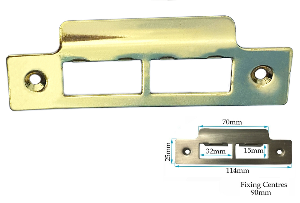 Door Strike Double Plate Chrome, Brass, Satin Long Plates Tubular ...