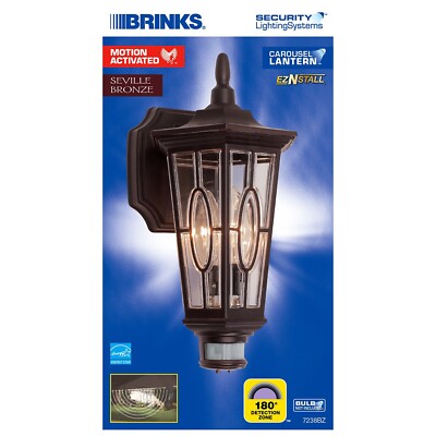 Brinks 7238BZ Carousel Lantern Motion Activated Security Light Seville ...