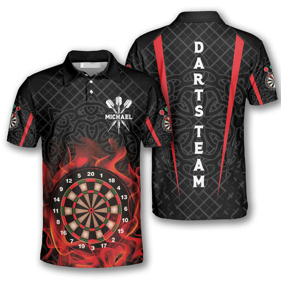 Addict Celtic Pattren Custom Darts Polo Shirts for Men, Darts team ...