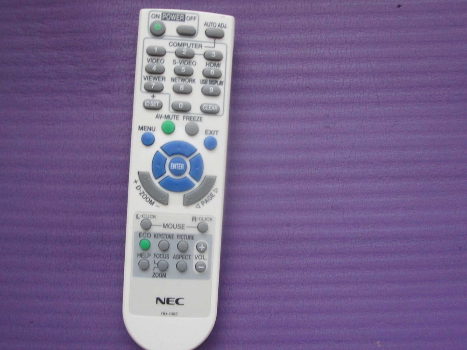 NEC Remote control RD-448E for NEC projectors M260WS, M260XS, M300WS ...