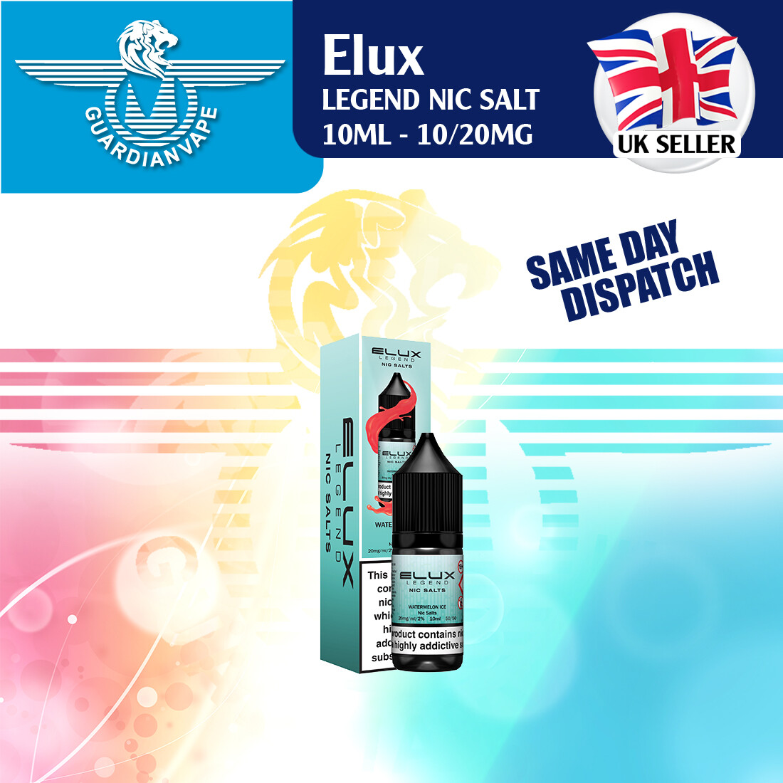 Elux Nic Salt 10ml E Liquid Vape Juice- Elux Salts 50VG/50PG- Mix n ...