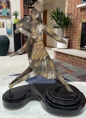 SPECTACULAR VTG Brutalist Metal Tango Dancers Massive Sculpture Statue ...